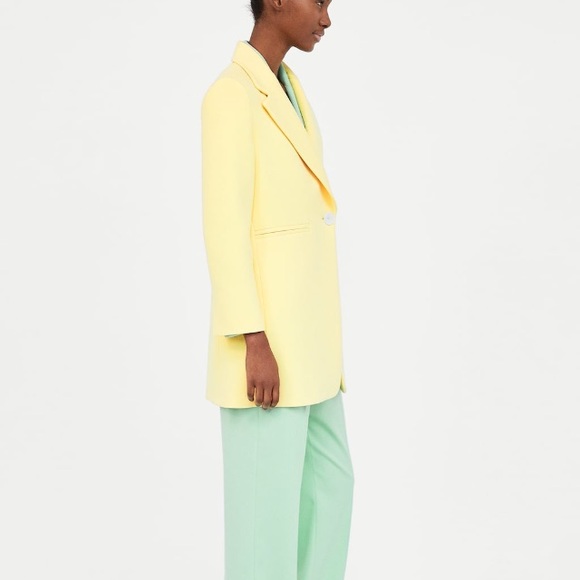Zara | Jackets & Coats | Zara Yellow Straight Cut Frock Coat | Poshmark